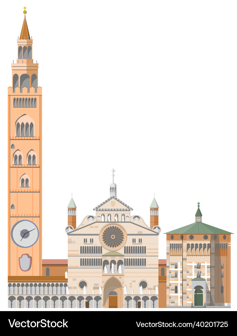 Cremona Landmarks Royalty Free Vector Image - VectorStock