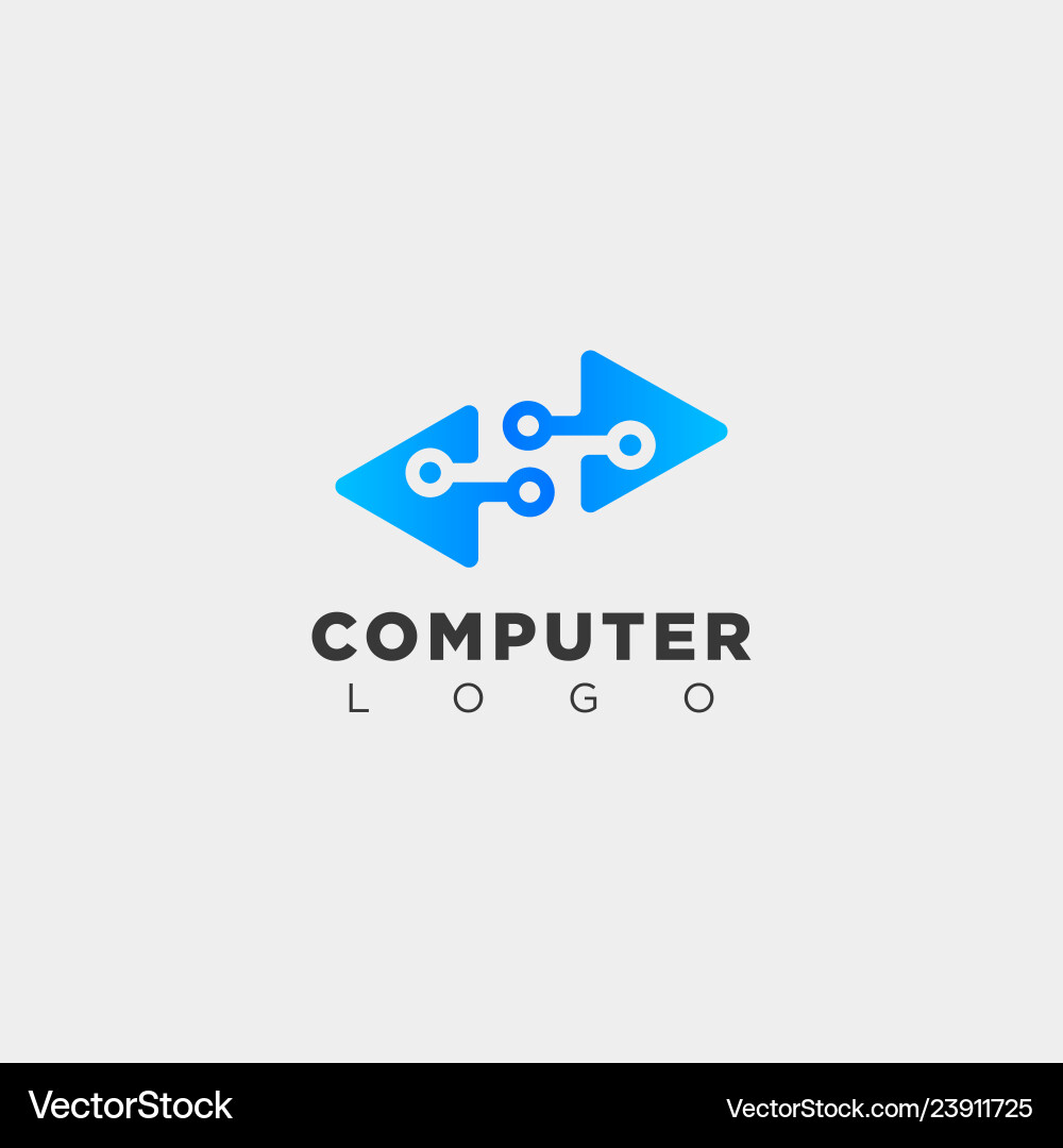 Digital pointer technology creative logo template Vector Image