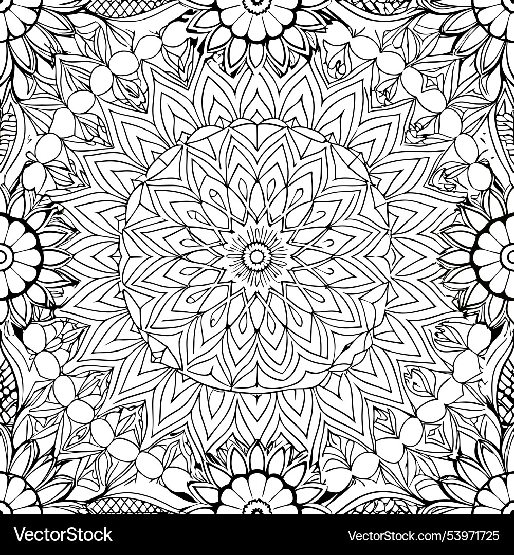 Mandala seamless pattern Royalty Free Vector Image
