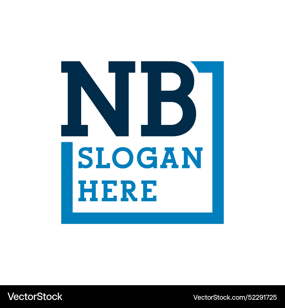 Minimal initials logo letters n and b nb initial Vector Image