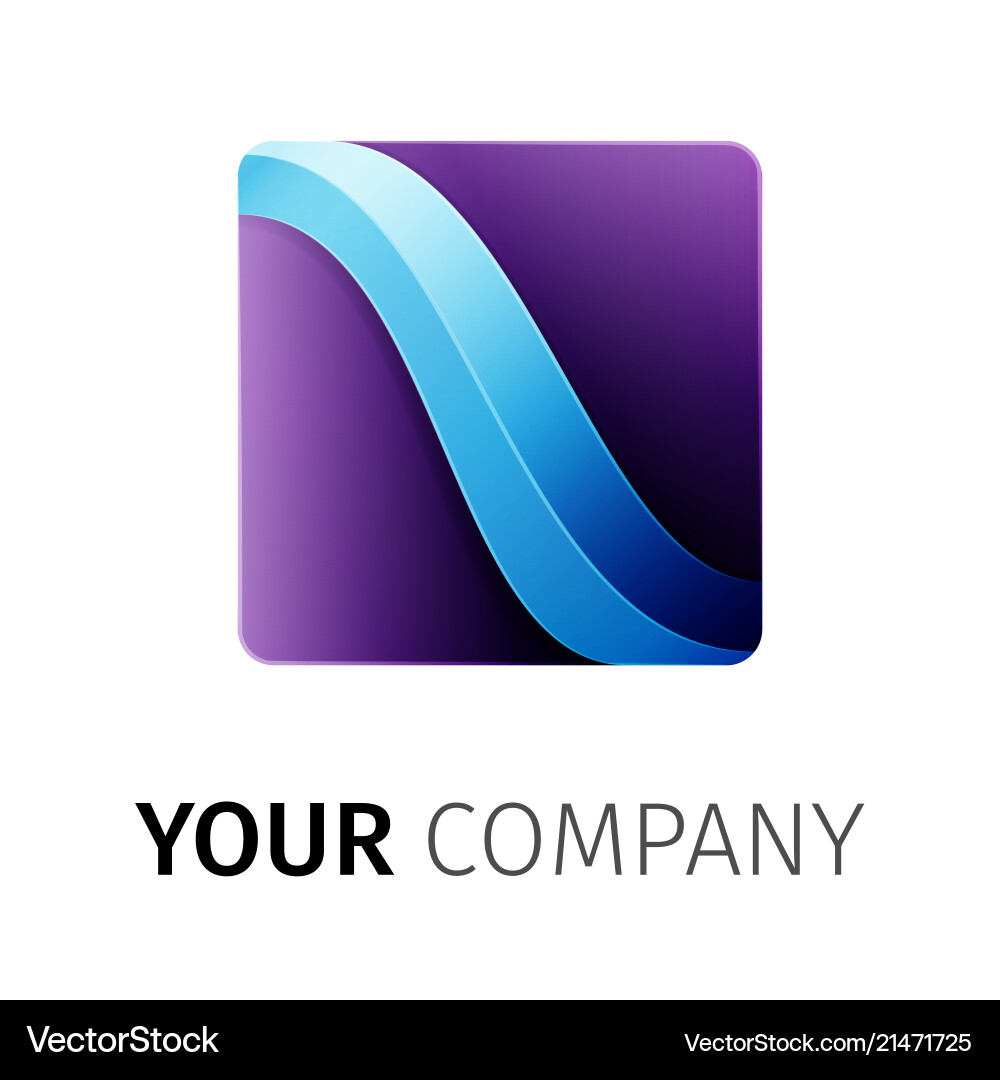 Purple and blue square logo Royalty Free Vector Image