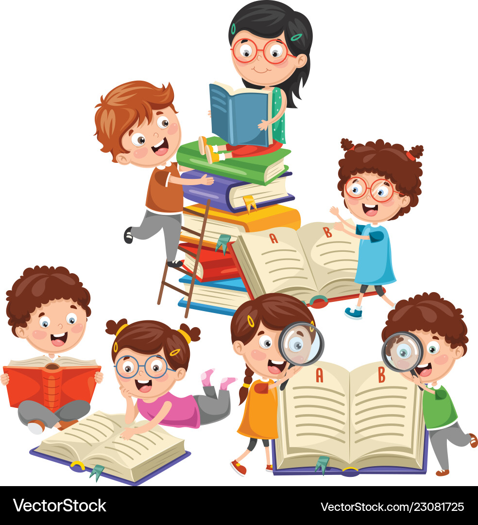 Reading book Royalty Free Vector Image - VectorStock