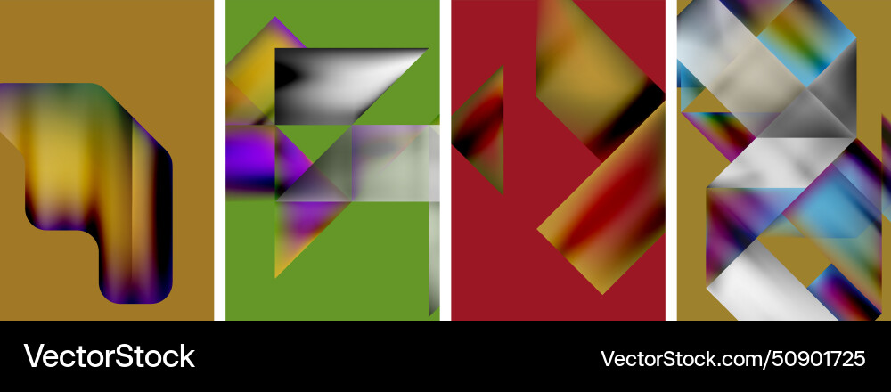 Set of abstract geometric posters Royalty Free Vector Image