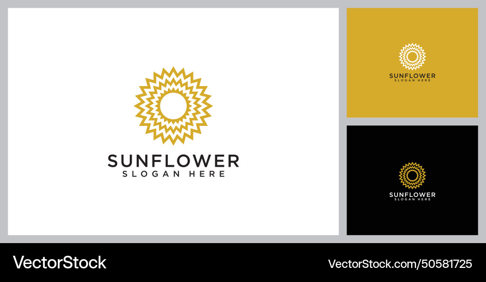 Sun flower logo design Royalty Free Vector Image