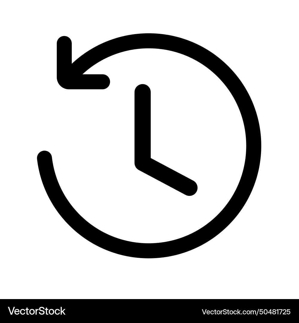 Time circle backward arrow on transparent Vector Image