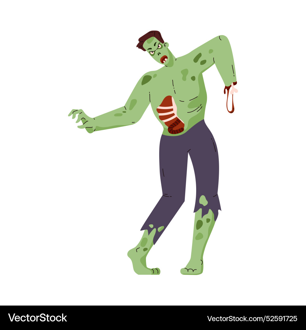 With a zombie without an arm Royalty Free Vector Image