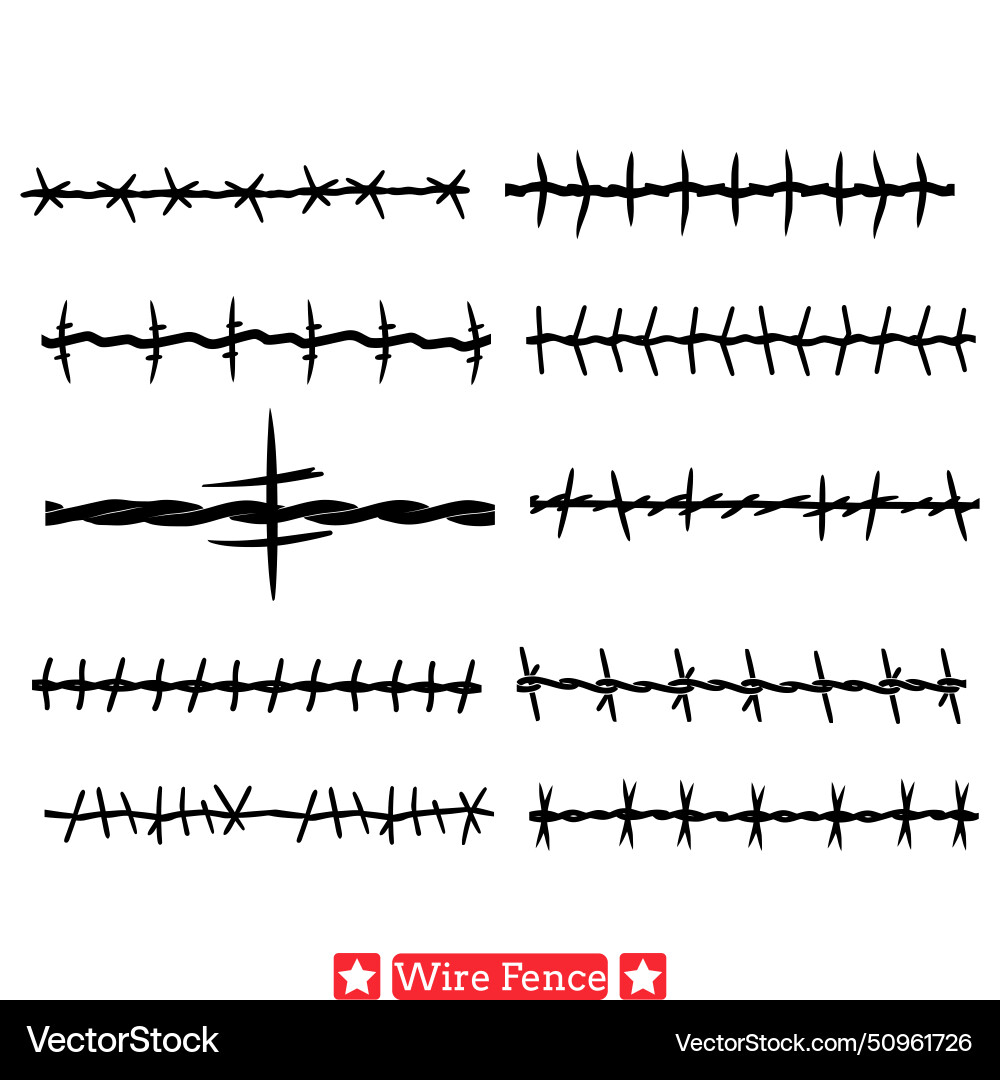 Contemporary wire fence artwork modern elements Vector Image