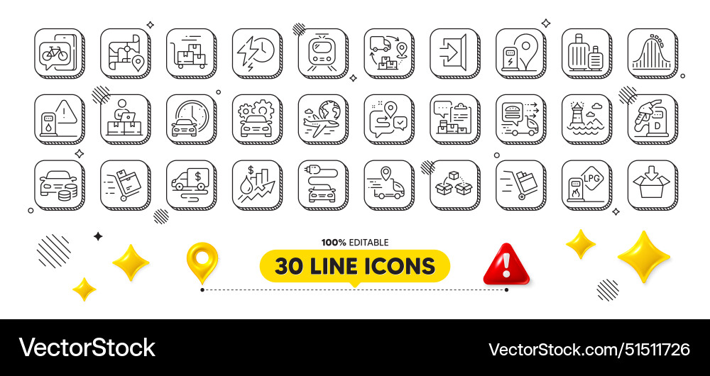 International flight online storage and push cart Vector Image