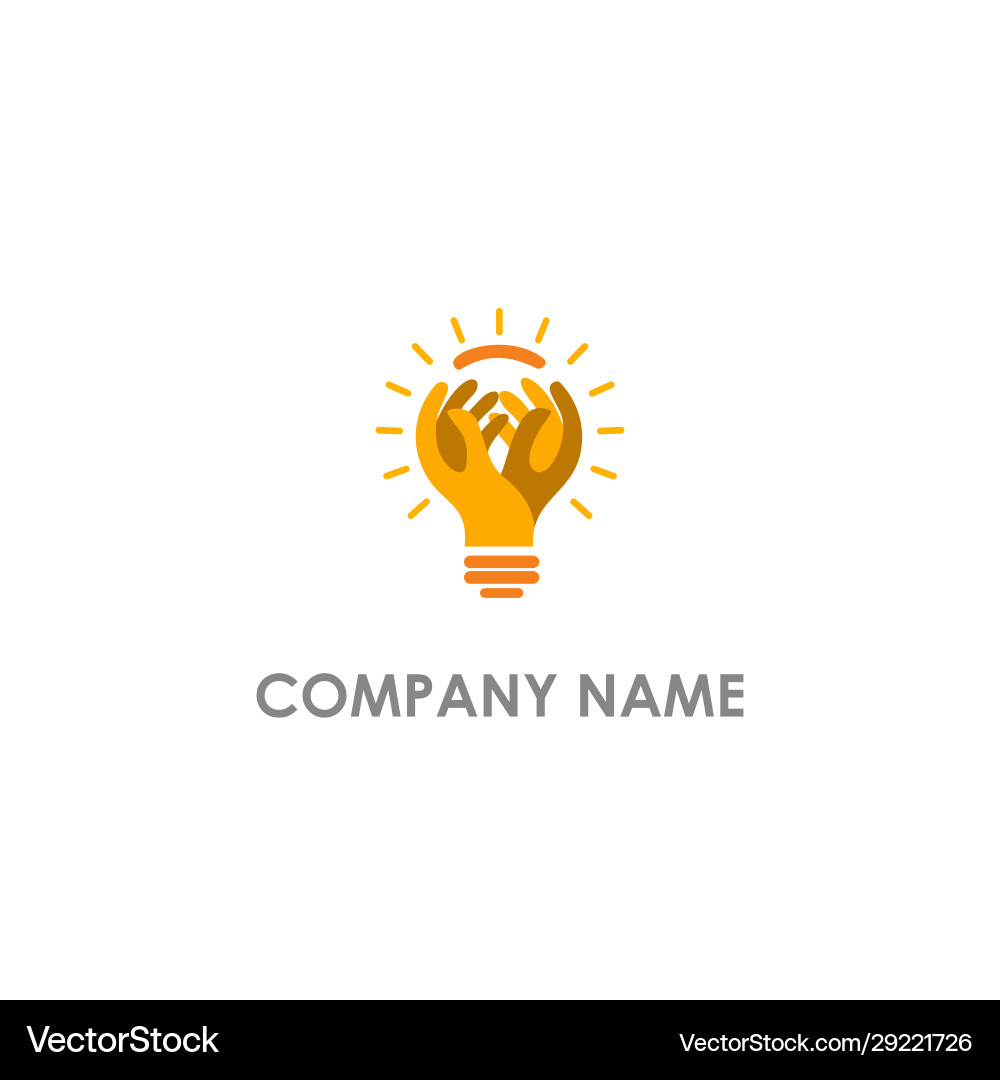 Light bulb save hand logo Royalty Free Vector Image