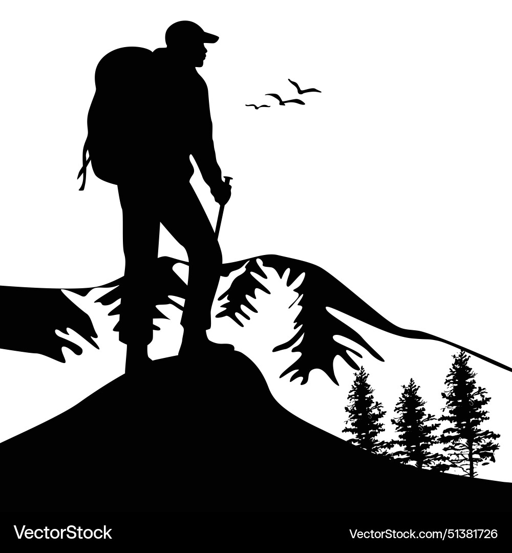 Man climbing on mountain people climbing Vector Image