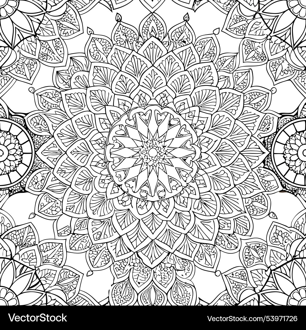 Mandala seamless pattern Royalty Free Vector Image