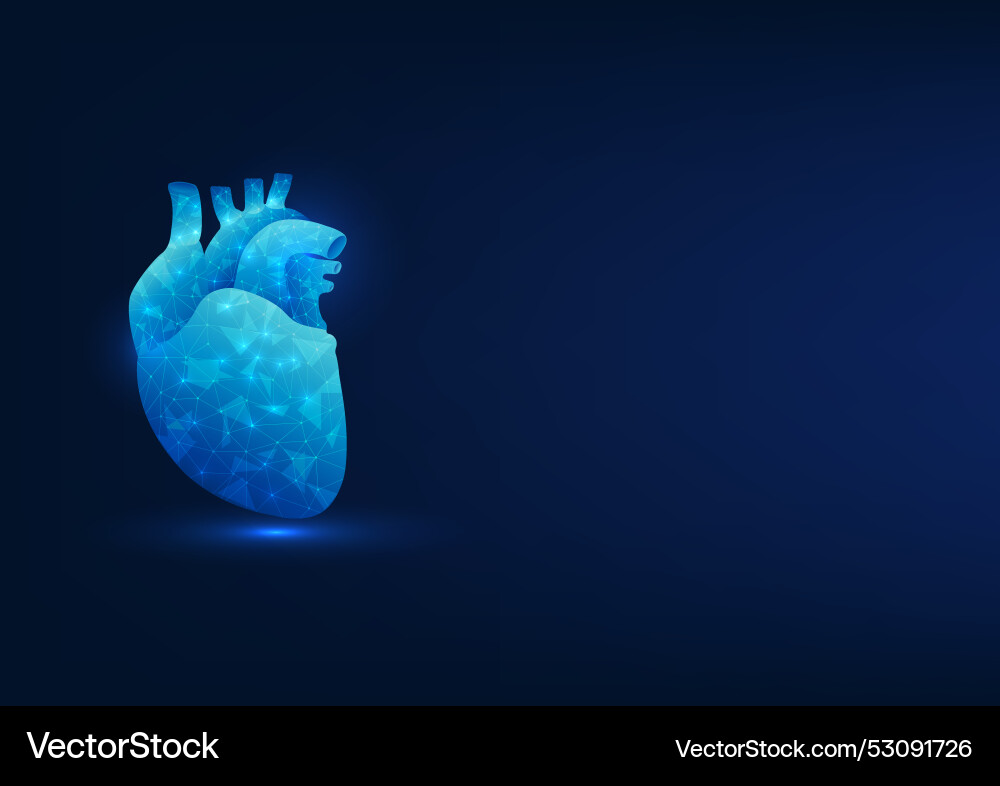 Medical technology background heart connected Vector Image
