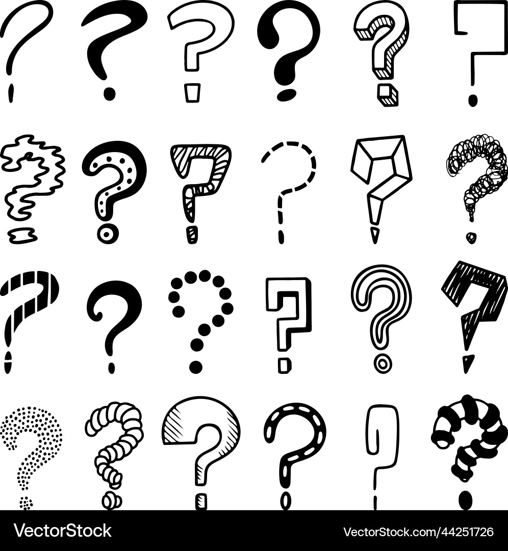 Sketch question marks why signs questions doodle Vector Image