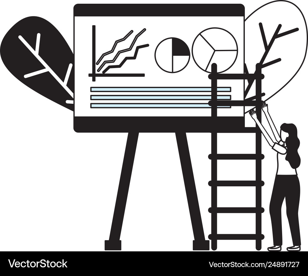 Business woman board Royalty Free Vector Image