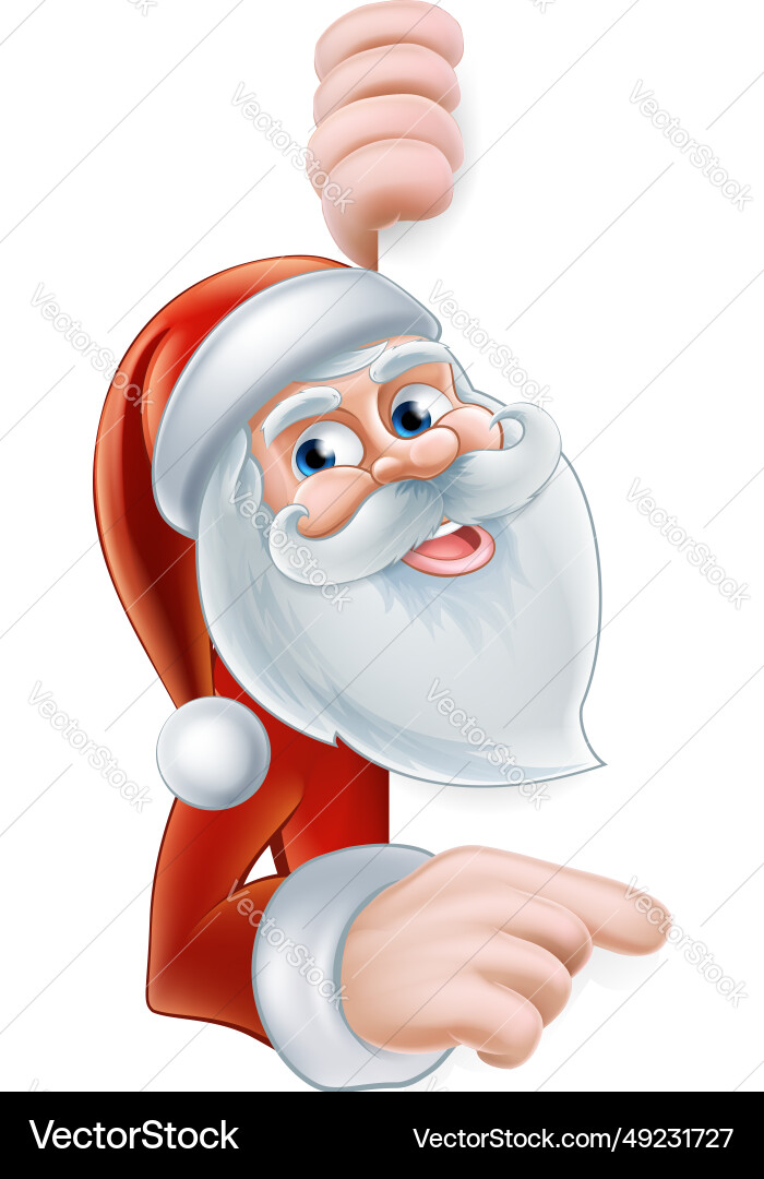 Cartoon santa pointing Royalty Free Vector Image