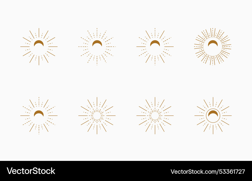 Collection of line design with suneditable Vector Image