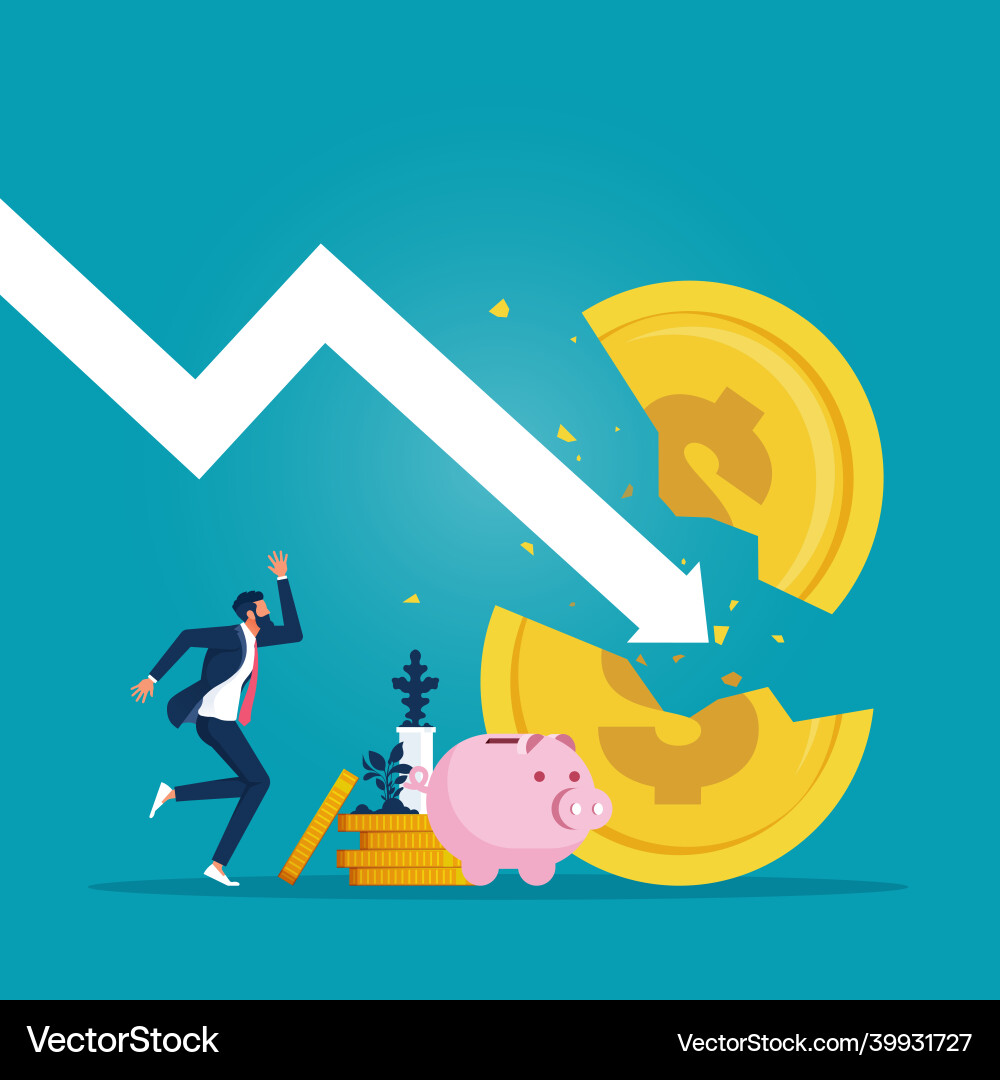Financial crisis-global economic money problem Vector Image