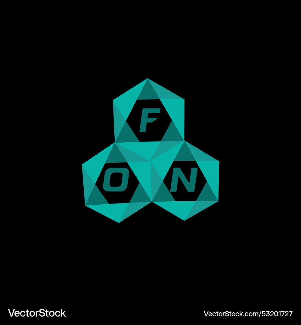 Fon creative minimalist letter logo unique Vector Image