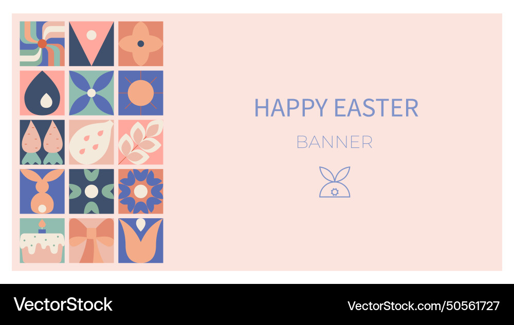Happy easter modern abstract geometric poster Vector Image