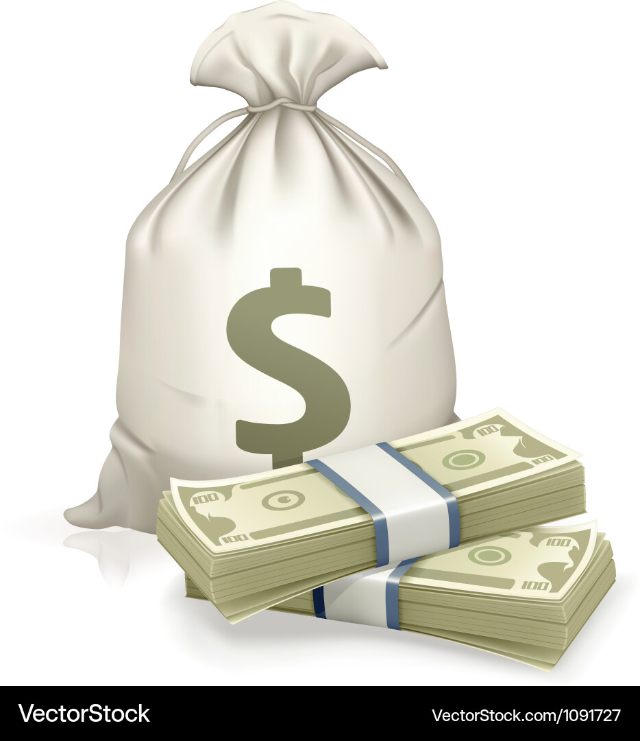 Money Sack with Currency Royalty Free Vector Image