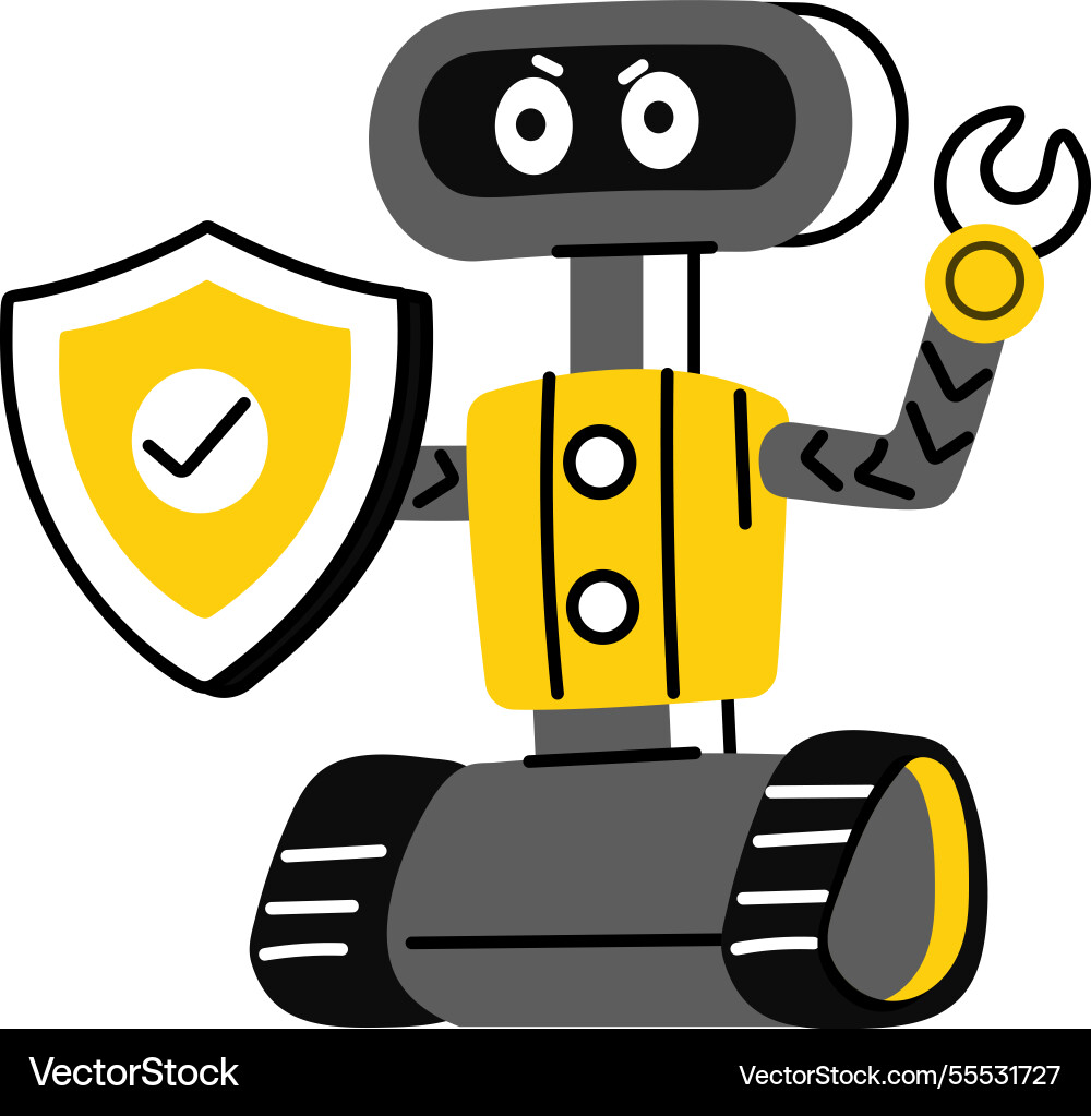 Security robot Royalty Free Vector Image - VectorStock