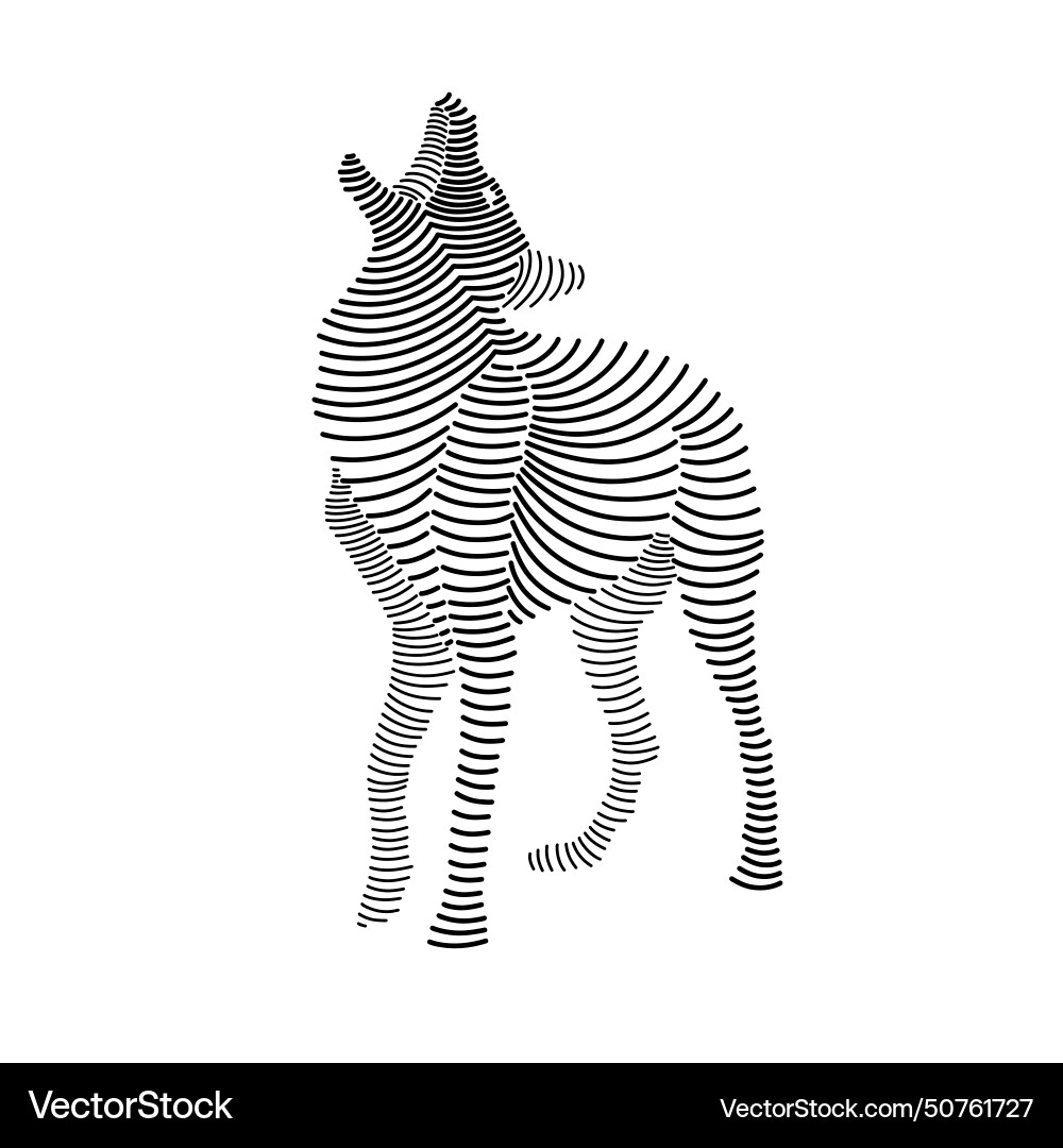Simple line art of a wolf 1 Royalty Free Vector Image