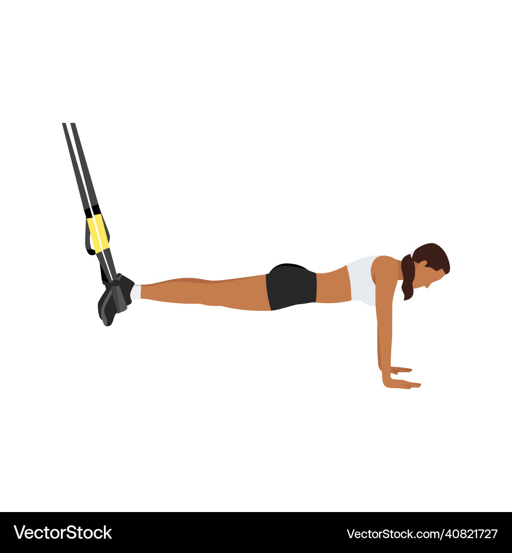 Woman doing trx suspension planks exercise Vector Image