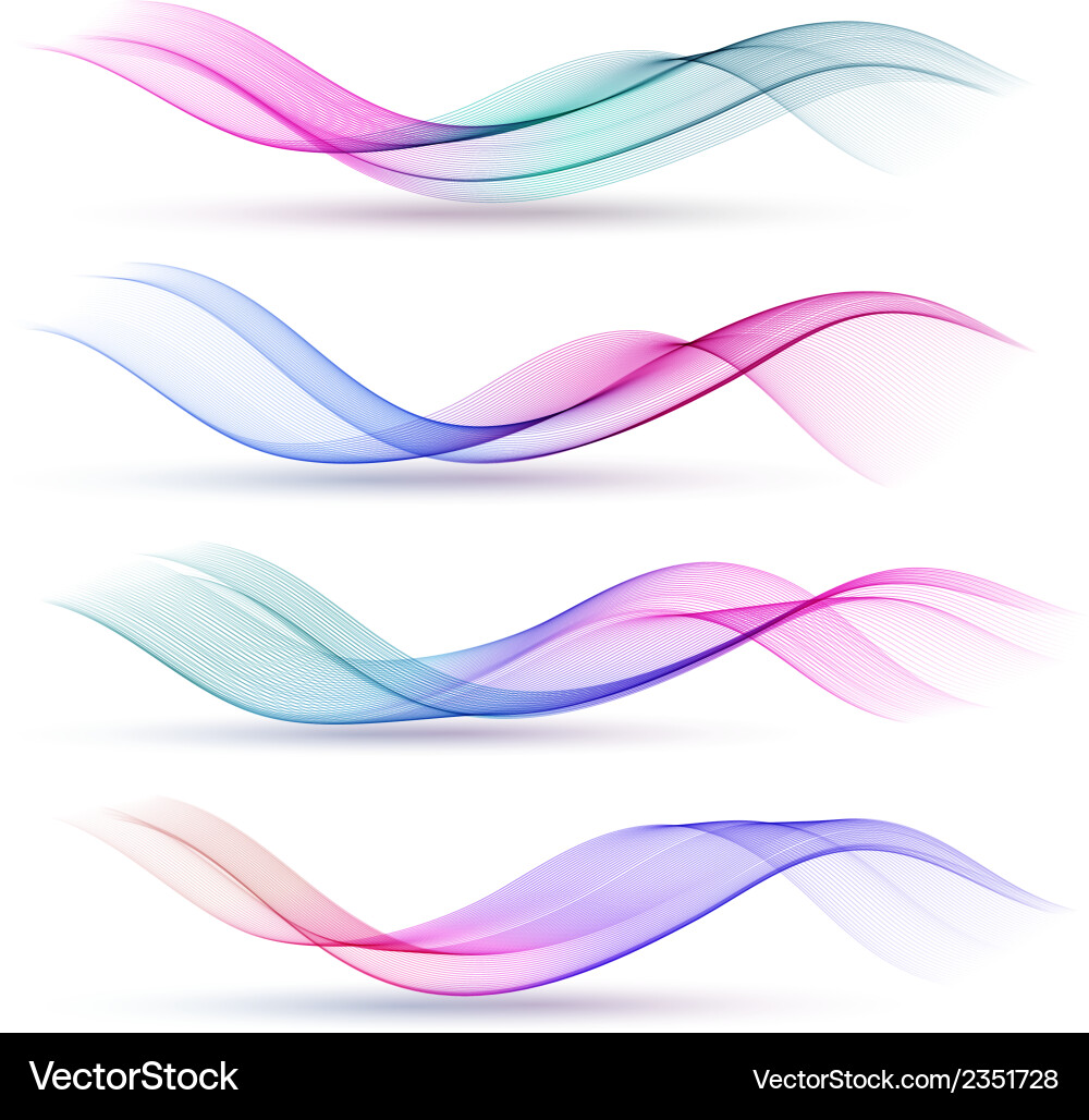 Abstract colorful transparent wave Royalty Free Vector Image