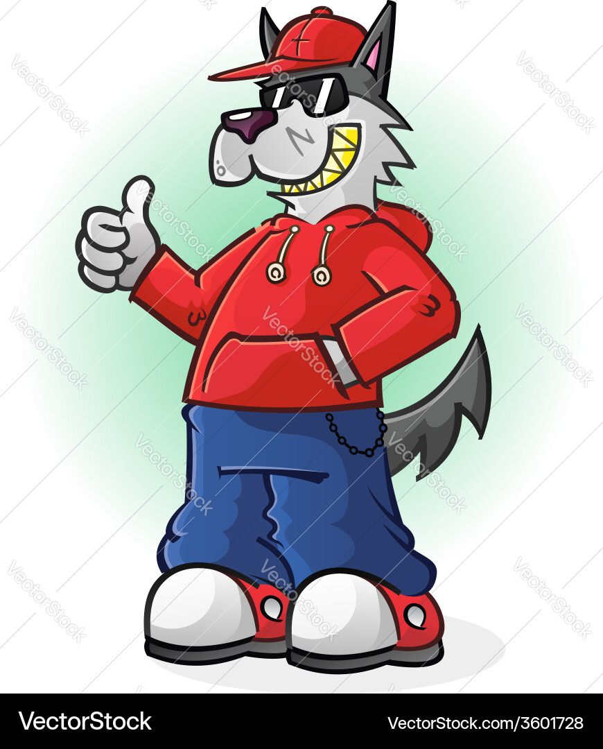 Cool Cartoon Wolf Cool Cartoon Wolf Girl Vector Illustration. Royalty