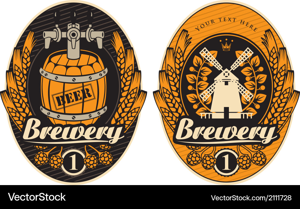 Brewery label 02 Royalty Free Vector Image - VectorStock