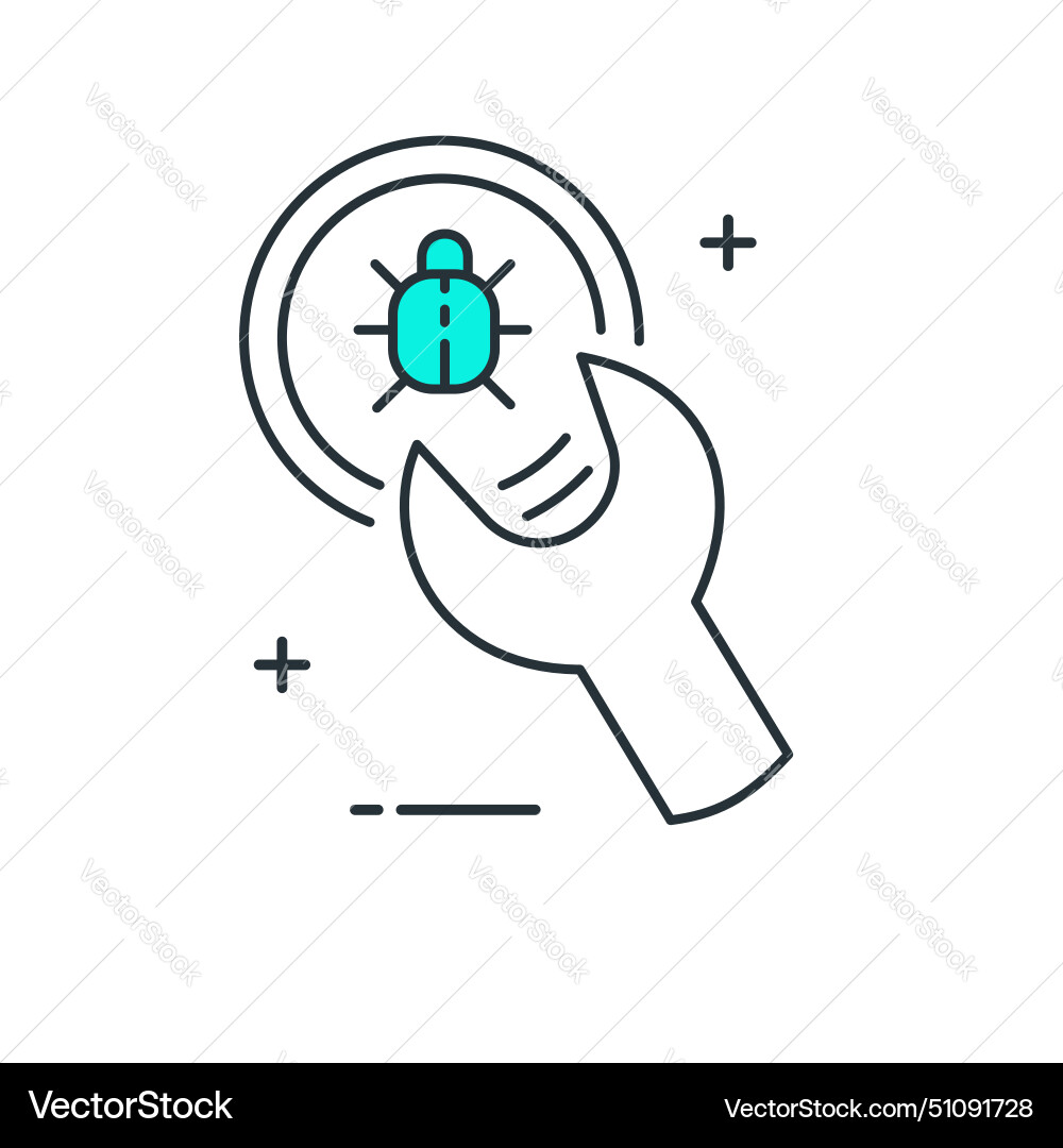Bug fixing software debugging icon design Vector Image Bug fixing software debugging icon design Vector Image