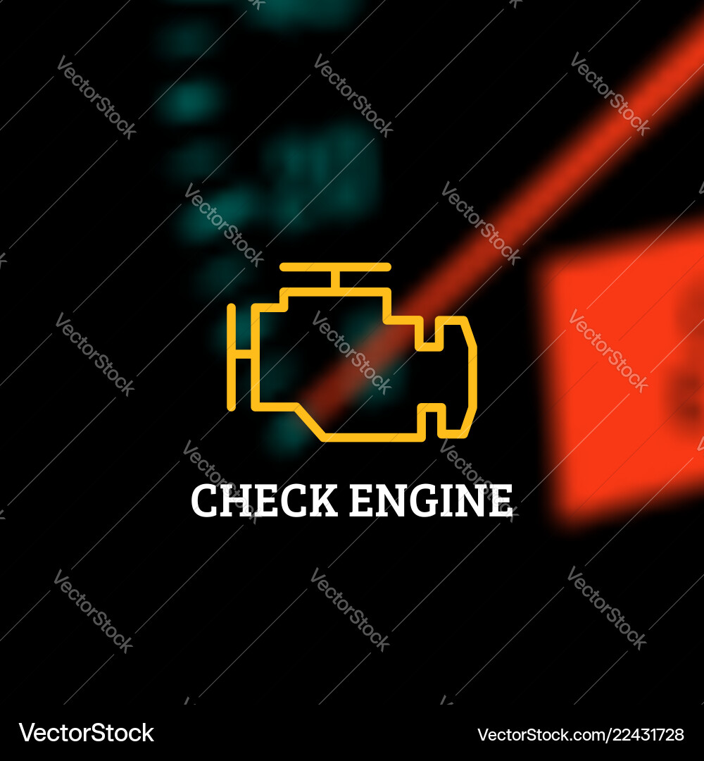 Check Engine Light Dashboard Royalty Free Vector Image