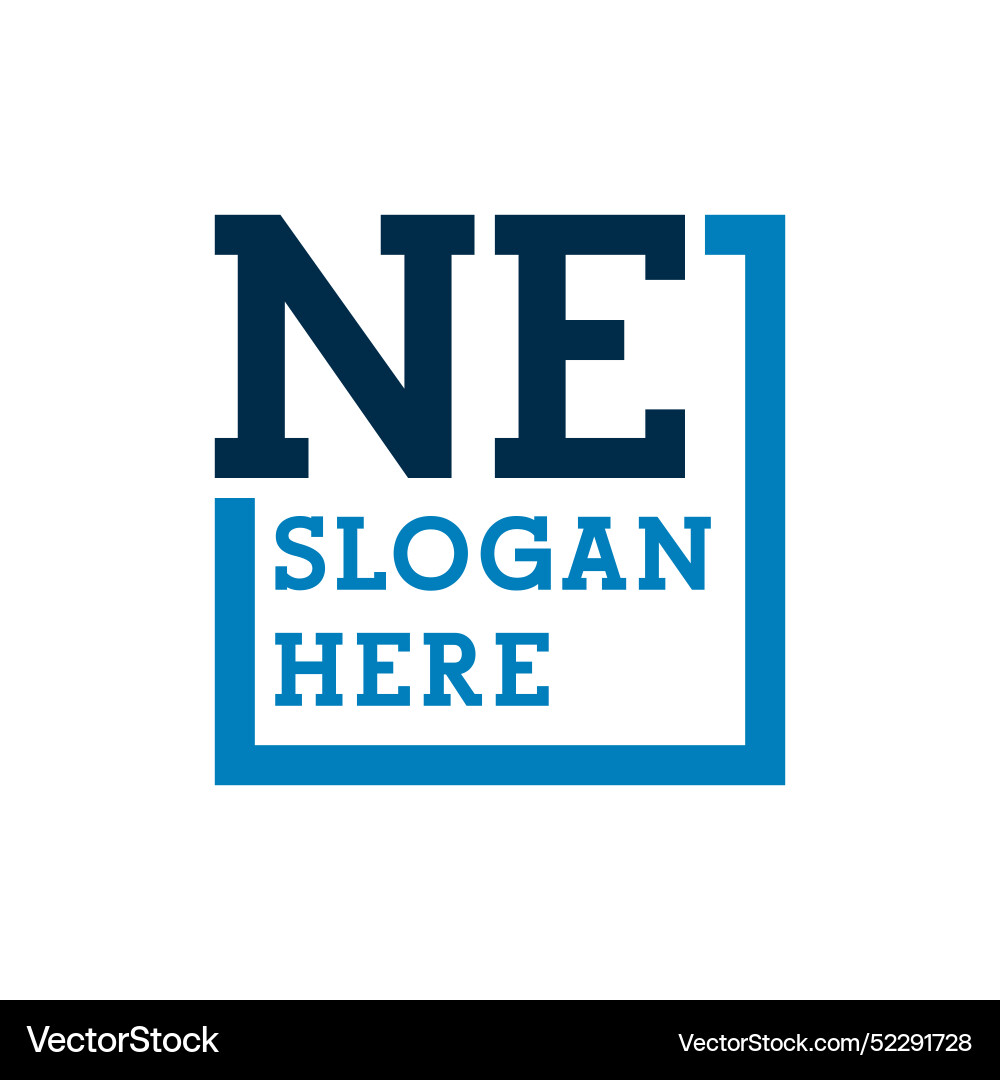 Minimal initials logo letters n and e ne initial Vector Image