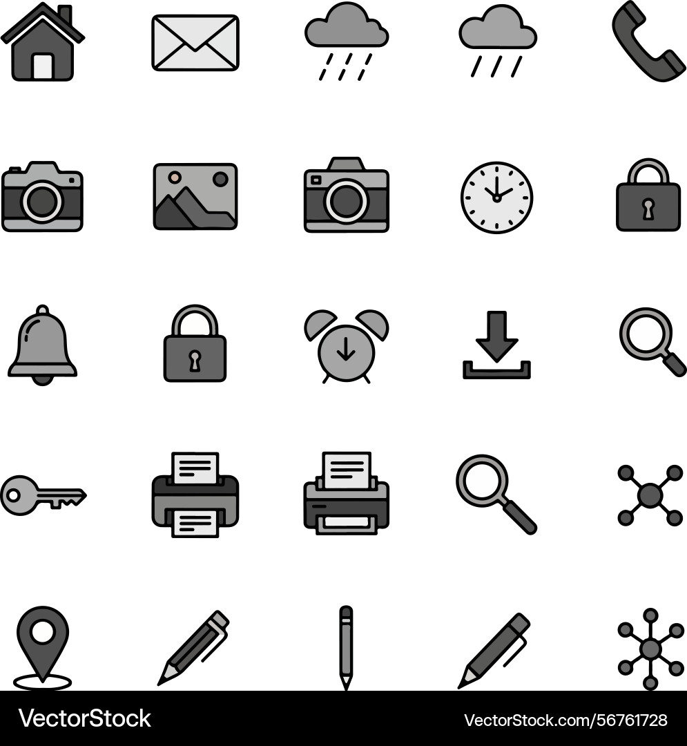 Modern ui ux icons and business concepts Vector Image