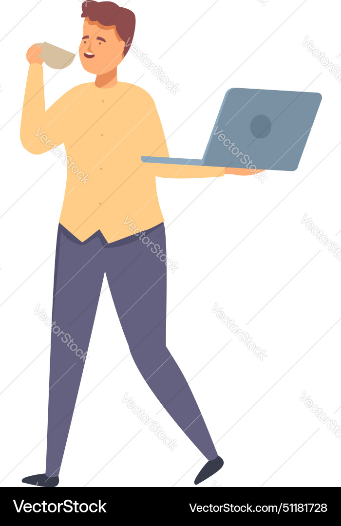 Multi task manager icon cartoon workaholic Vector Image
