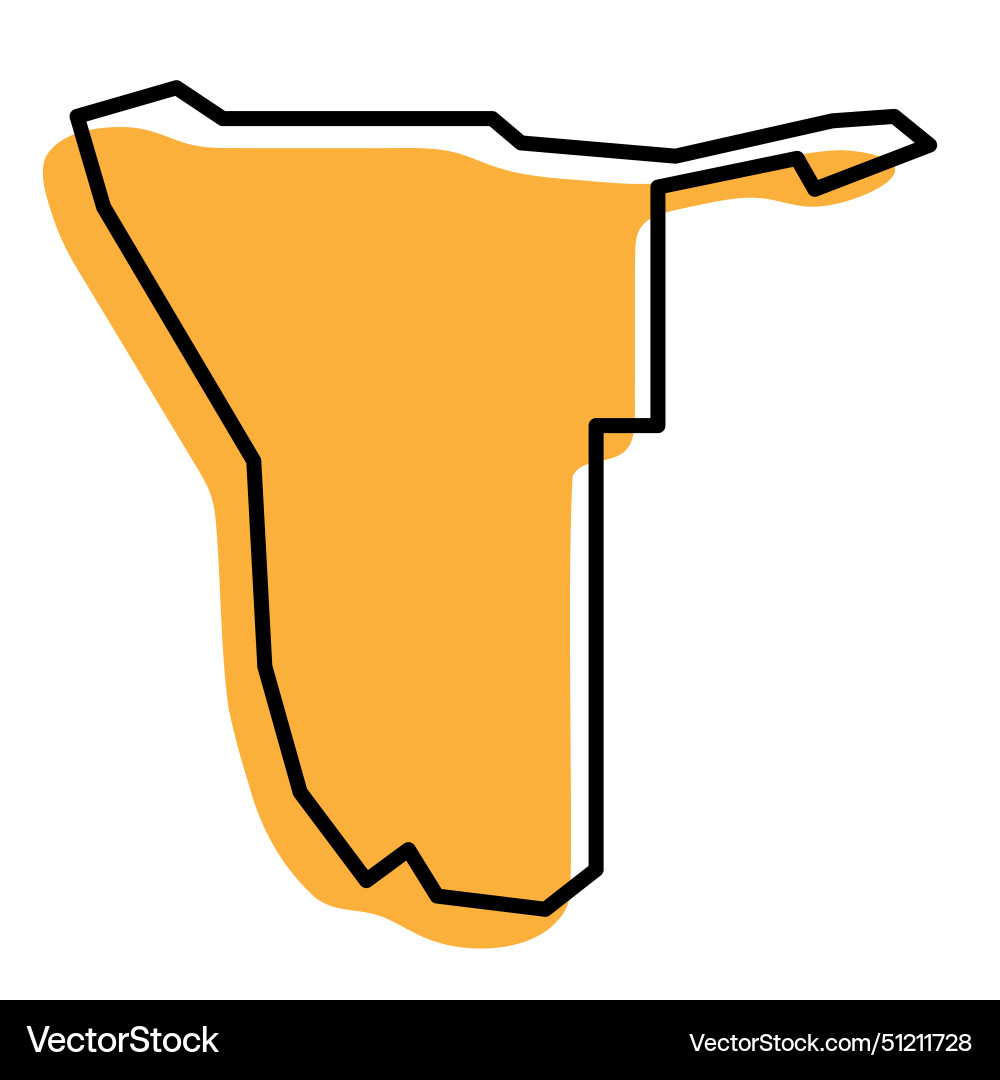 Namibia simplified map Royalty Free Vector Image