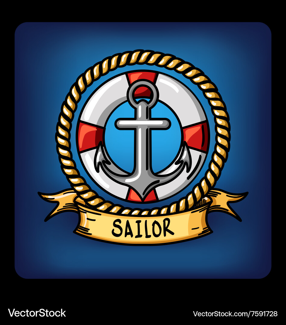 Nautical Sailor Emblem Royalty Free Vector Image
