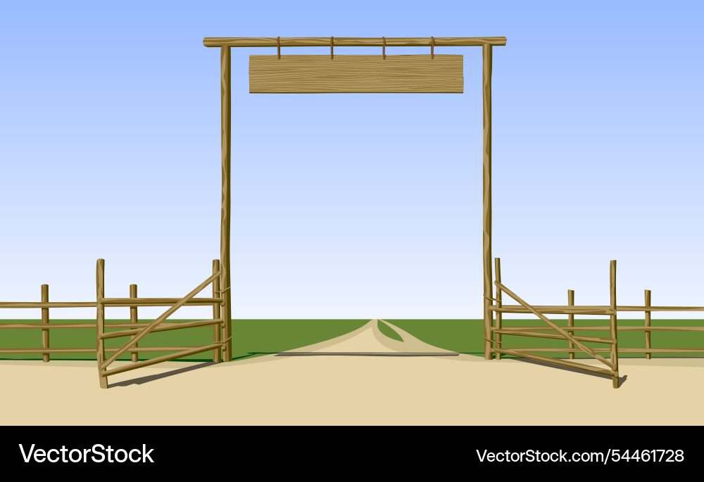 Rustic Farm Gate - Wild West Style Royalty Free Vector Image