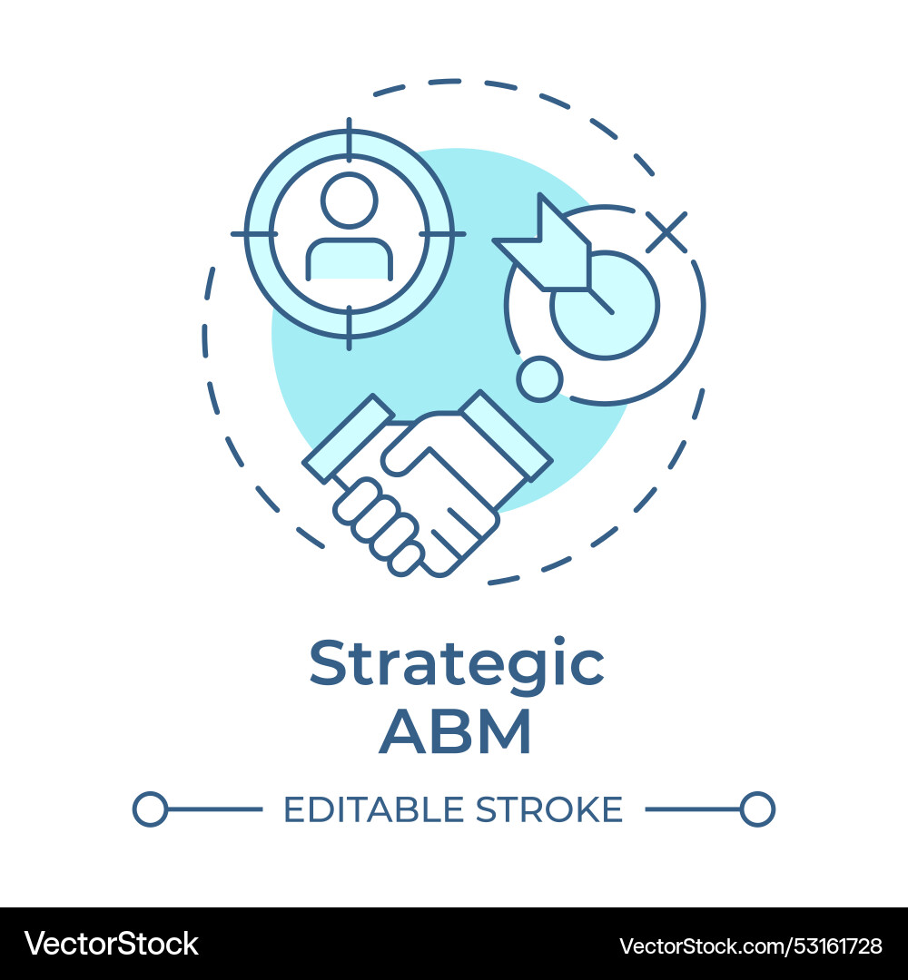 Strategic abm soft blue concept icon Royalty Free Vector