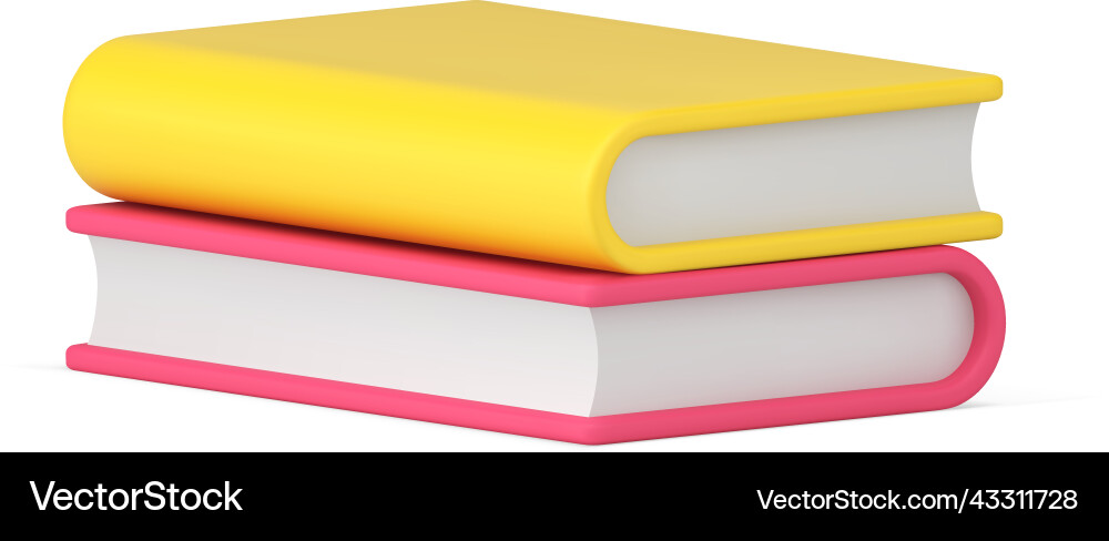 Two school book folded for homework education Vector Image