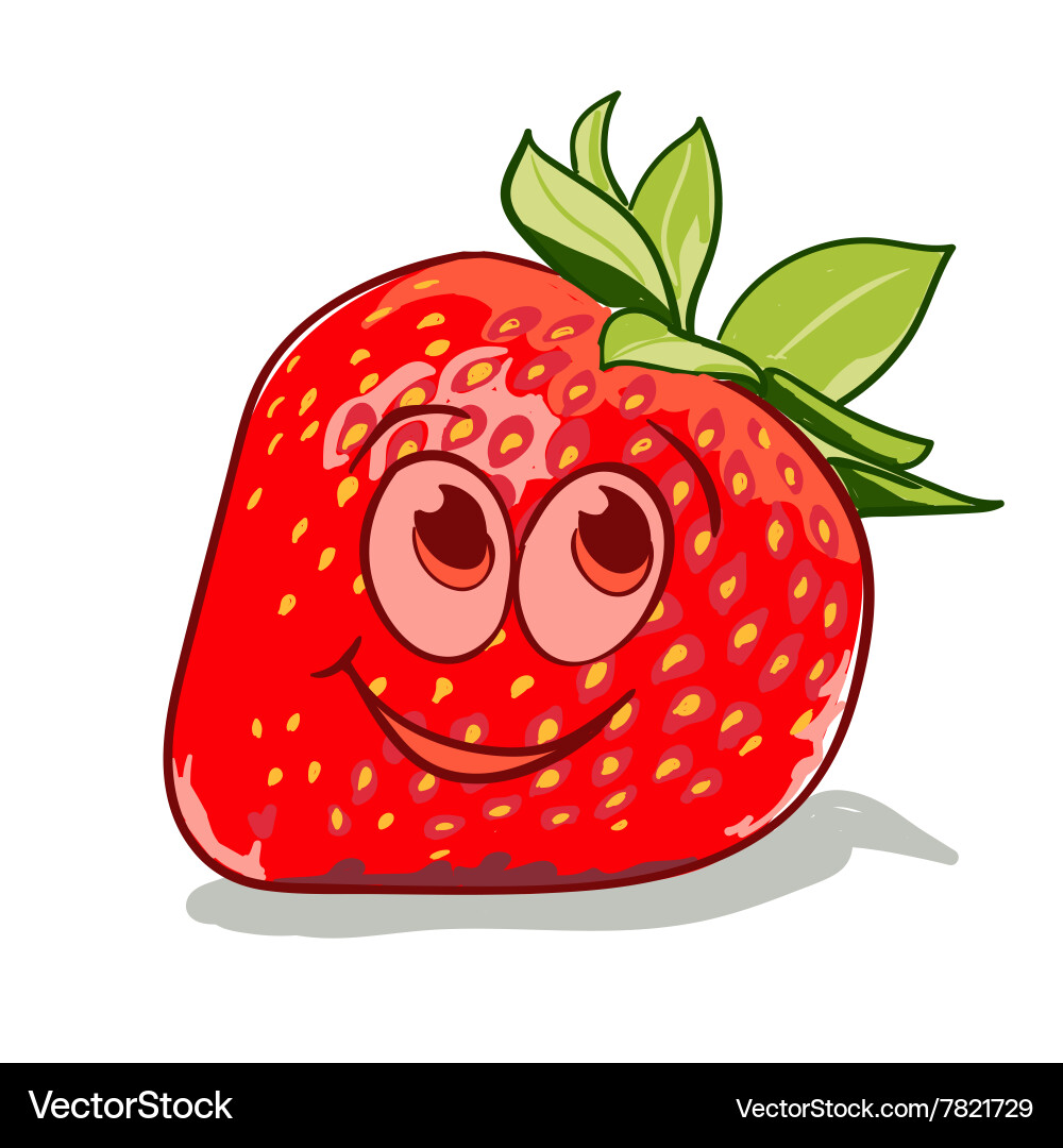 Cartoon strawberry Royalty Free Vector Image - VectorStock