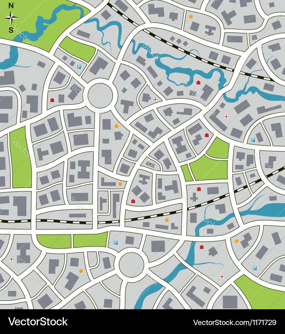 City Map - Street View Royalty Free Vector Image