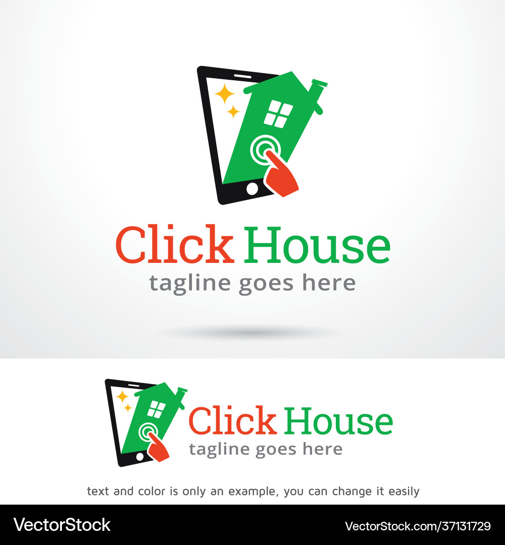 Click house logo template Royalty Free Vector Image