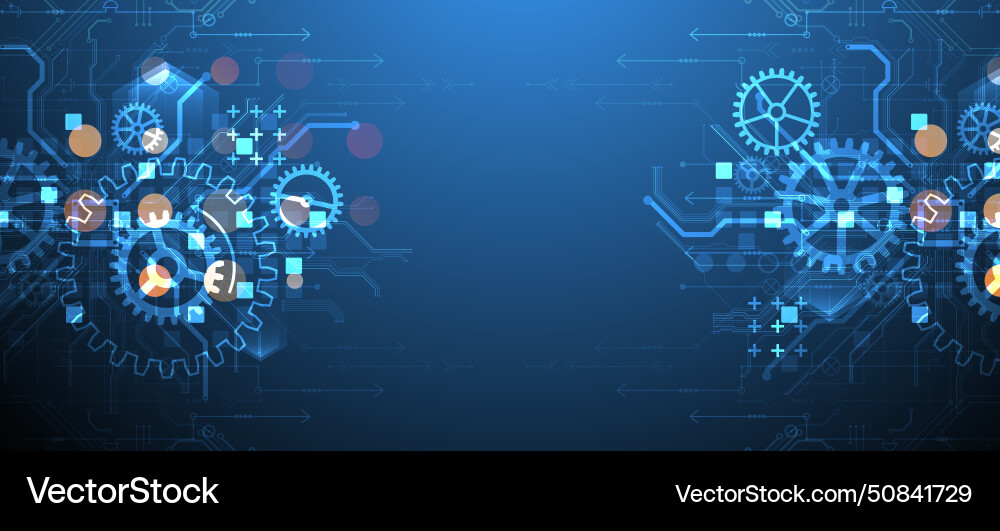 Complex Gear Technology Pattern Royalty Free Vector Image