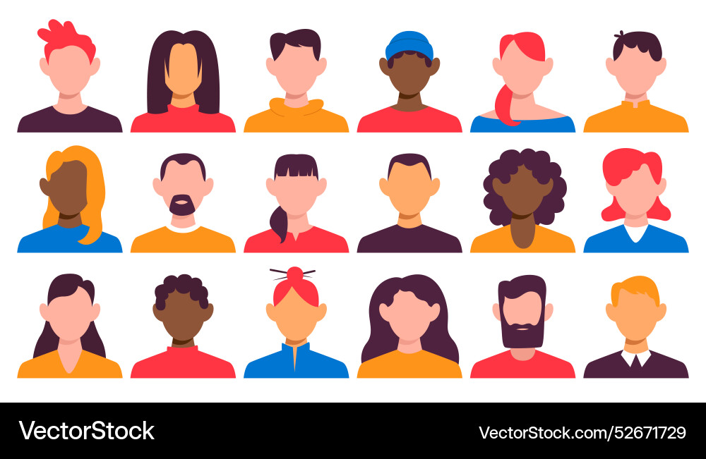 Diverse men and women people faceless profile Vector Image