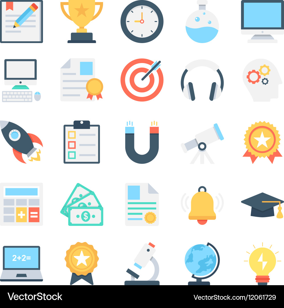 Education Icon Set Royalty Free Vector Image - VectorStock