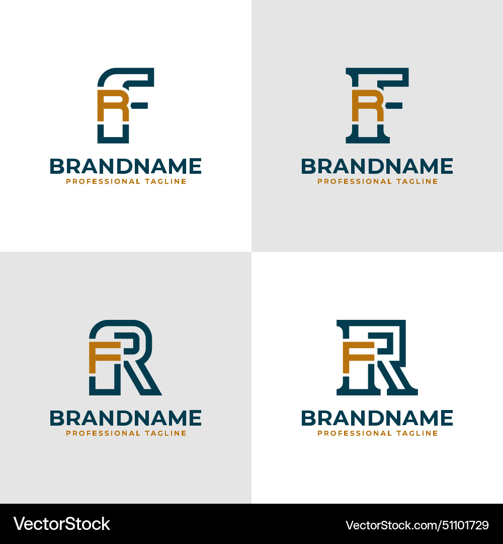 Elegant letters fr and rf monogram logo suitable Vector Image