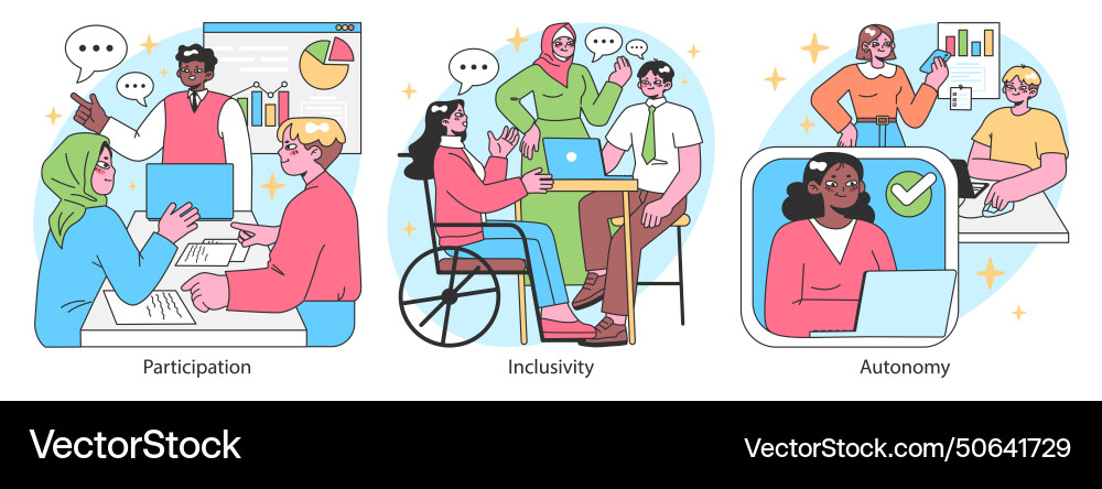 Empowerment set confident office employees Vector Image