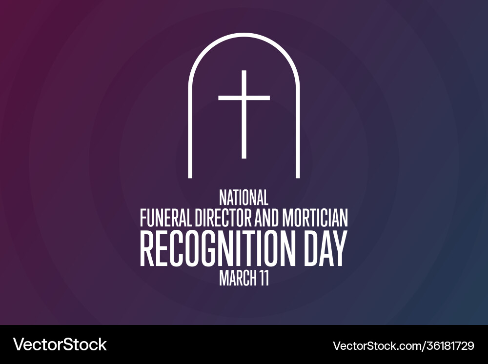 National funeral director and mortician Royalty Free Vector