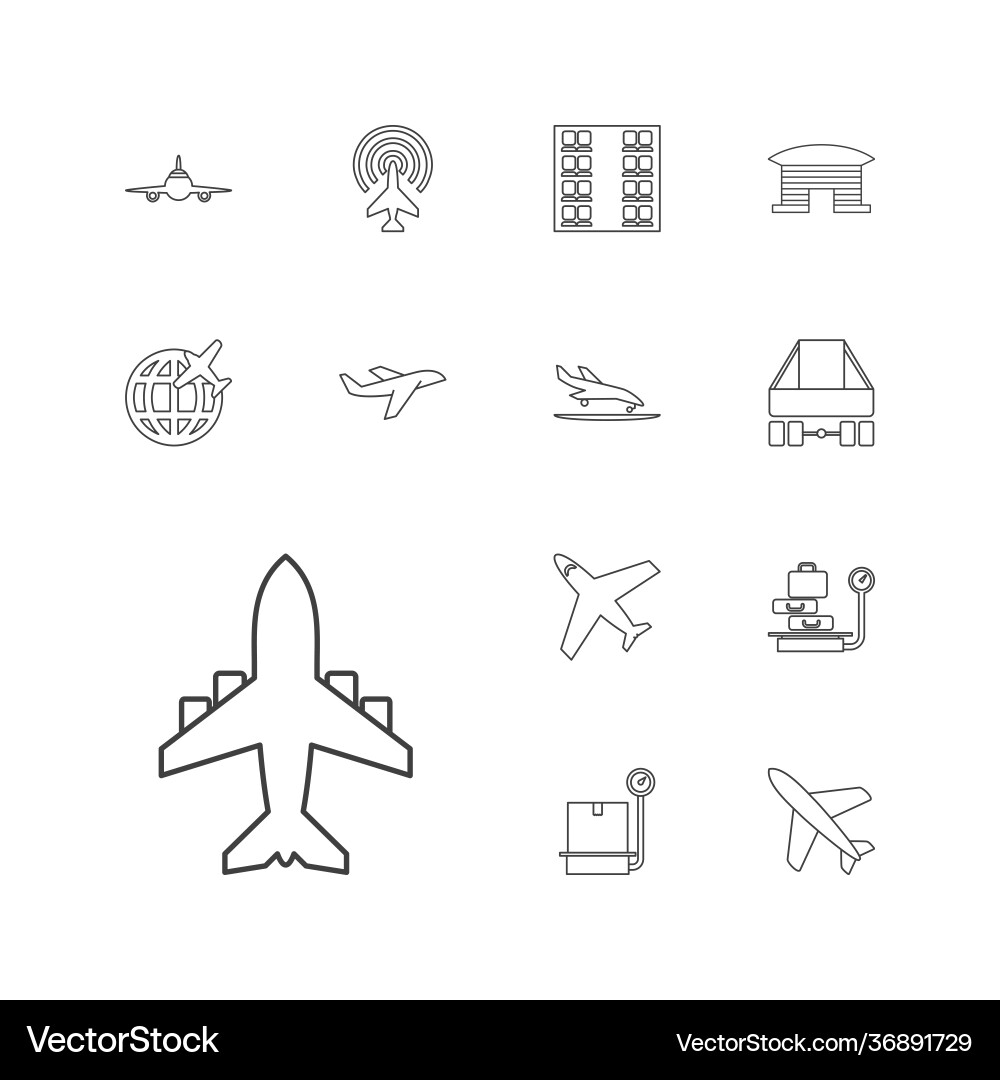 Plane Icons Lizenzfreies Vektorbild - VectorStock